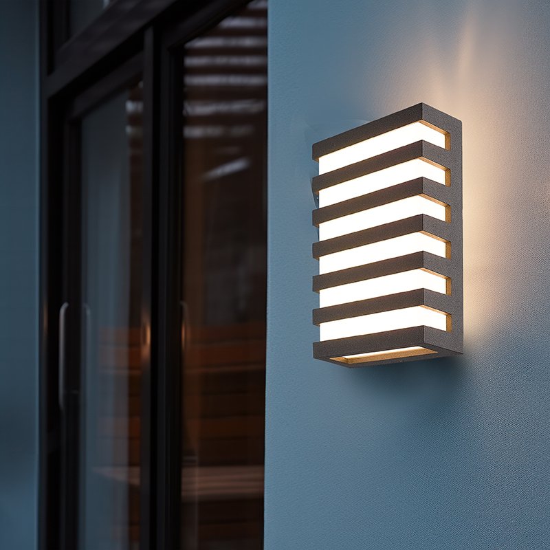 HAMAR.2 IP65 BLACK 10W LED VERTICAL GRILL BULKHEAD(CCT) - Lightingplus