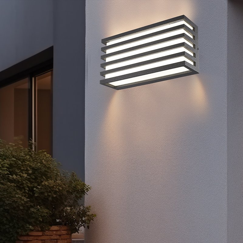 HAMAR.3 IP65 BLACK 10W LED HORIZONTAL GRILL BULKHEAD(CCT) - Lightingplus