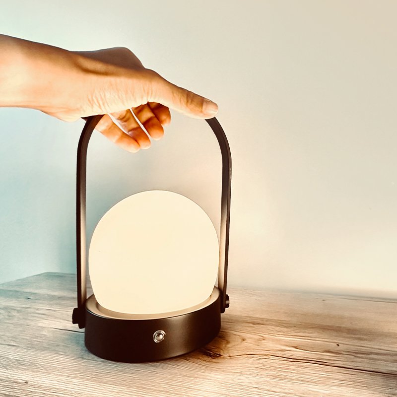 VALOA 2.5W CCT BLACK/FROSTED GLASS BATTERY LAMP - Lightingplus