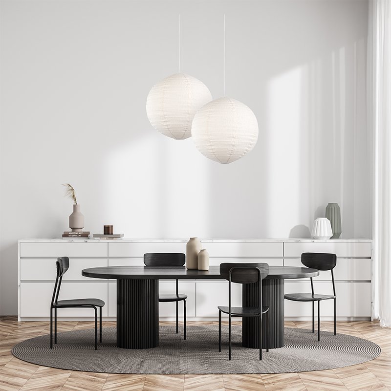 NARA.60 ROUND IVORY LINEN SHADE ONLY - Lightingplus