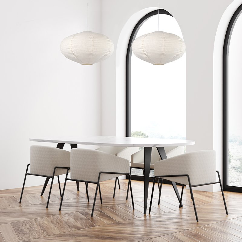 NARA.60 OVAL IVORY LINEN SHADE ONLY - Lightingplus