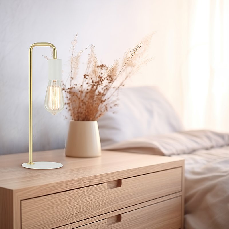 YORK WHITE/ BR. BRASS TWIN PACK TABLE LAMP - Lightingplus