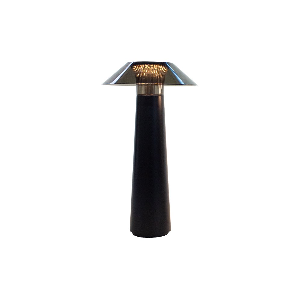 ONYX SANDY BLACK/SMOKE BATTERY TABLE LAMP (3000K) - Lightingplus