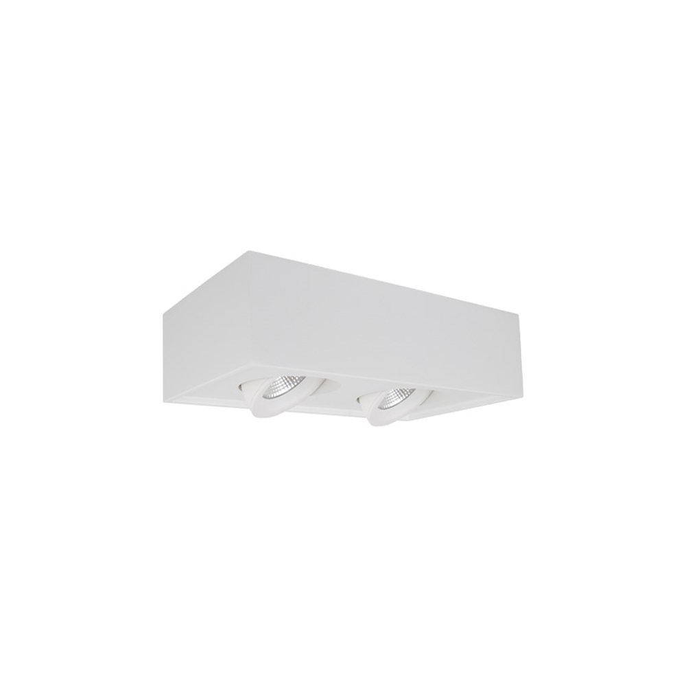 Cube Lux Twin LED Surface Mount Downlight - 8W 2700K Matt White ...