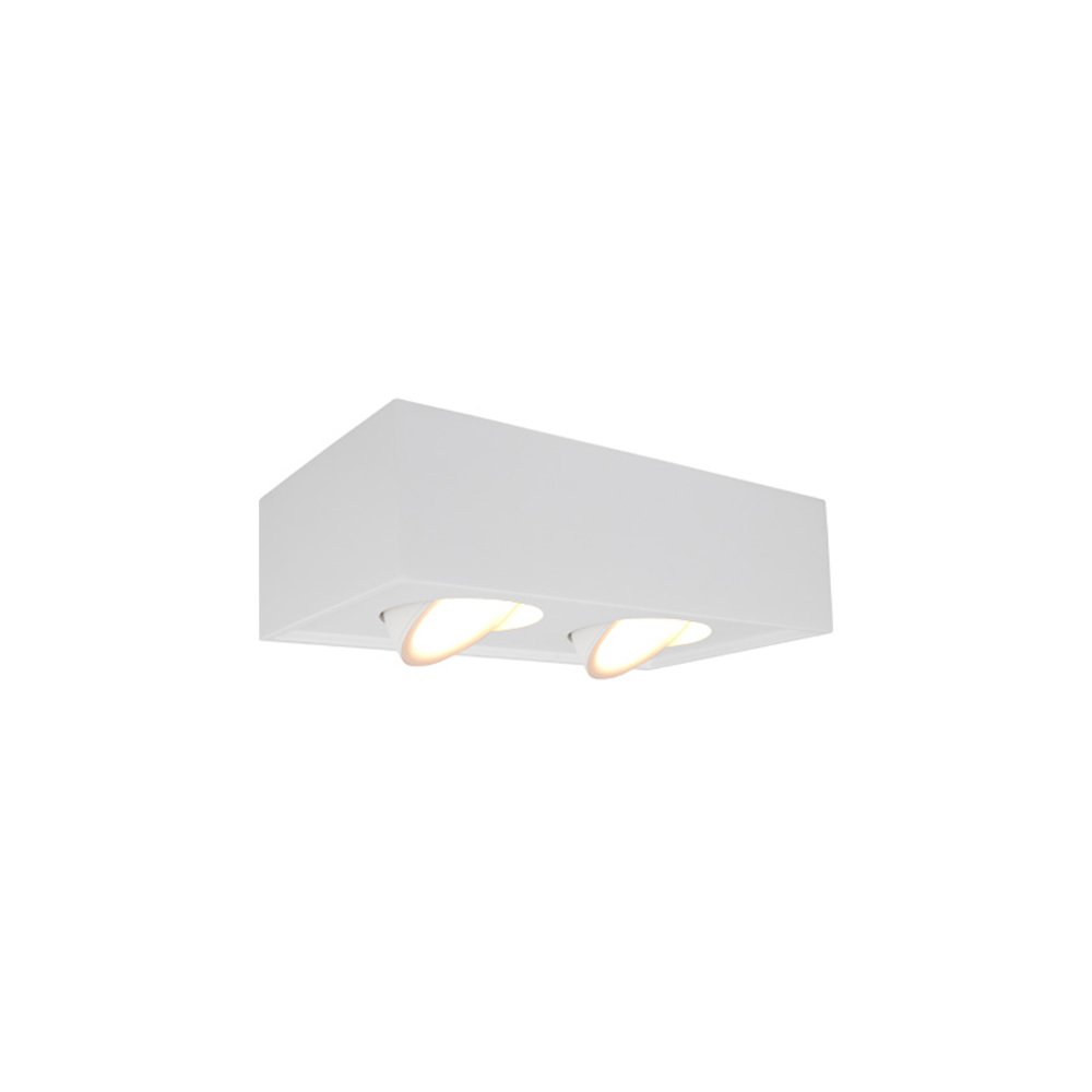 Cube Lux Twin LED Surface Mount Downlight - 8W 2700K Matt White ...