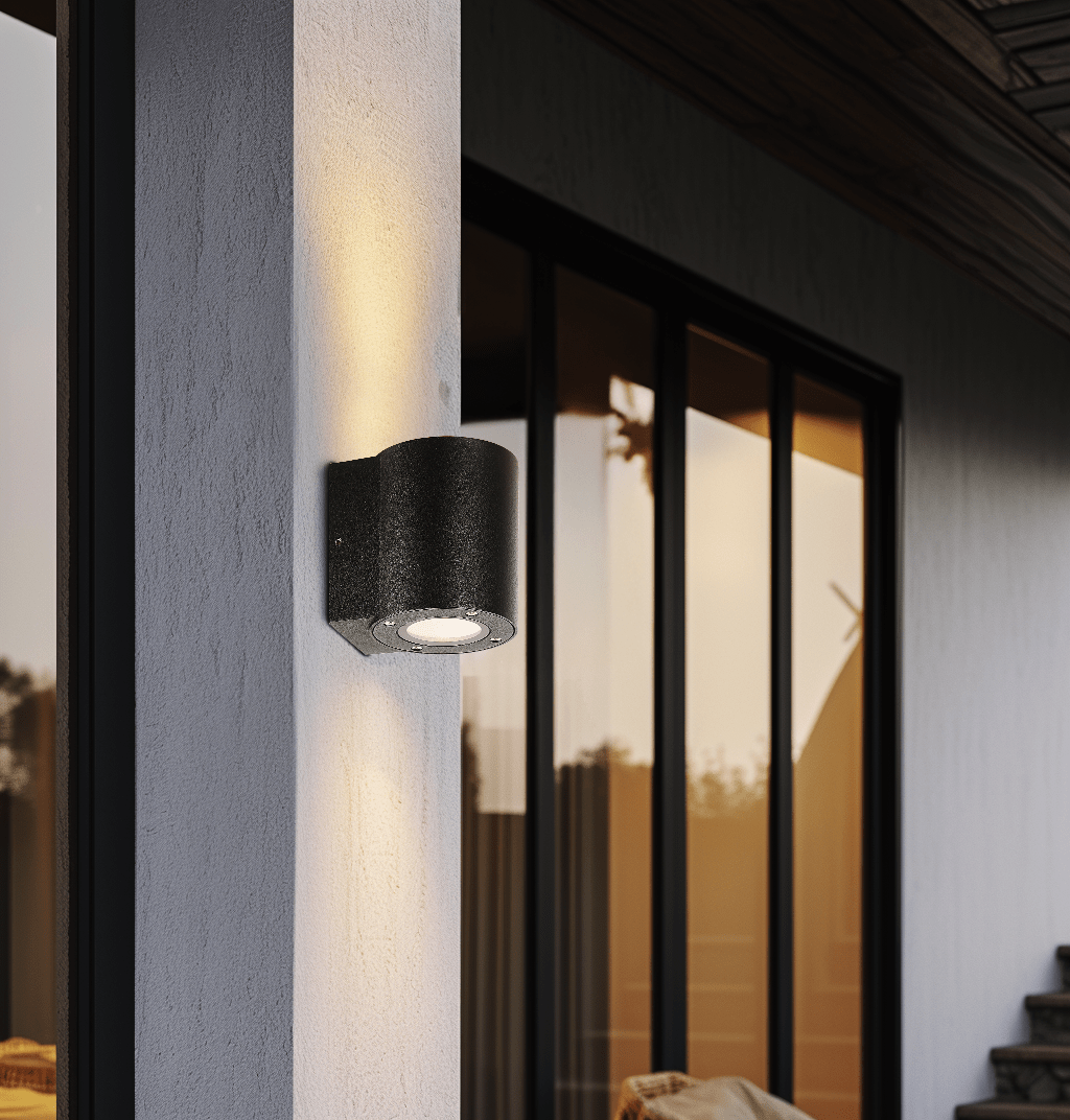 ELGIN BLACK 15W LED IP65 EXTERIOR WALL LIGHT (CCT) - Lightingplus