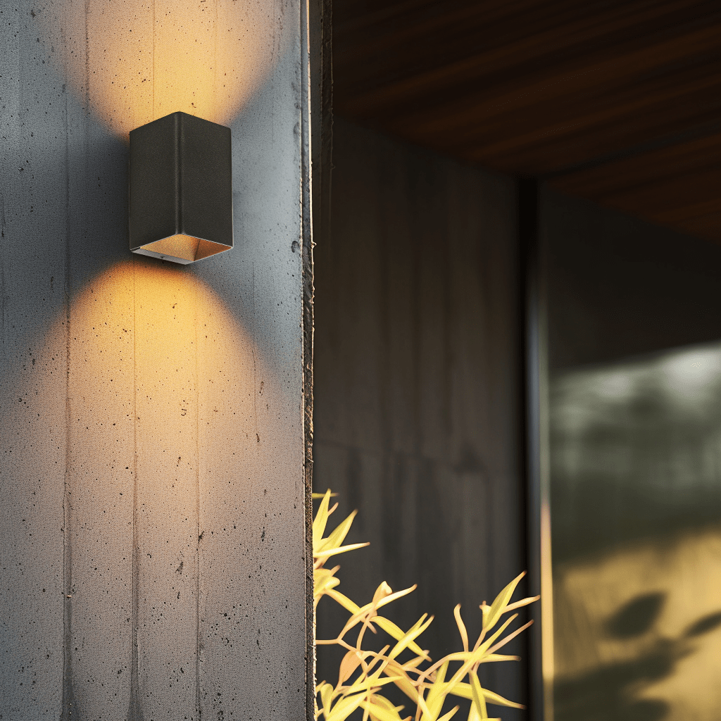 AUSTIN SANDY BLACK UP/DOWN IP65 WALL LIGHT - Lightingplus