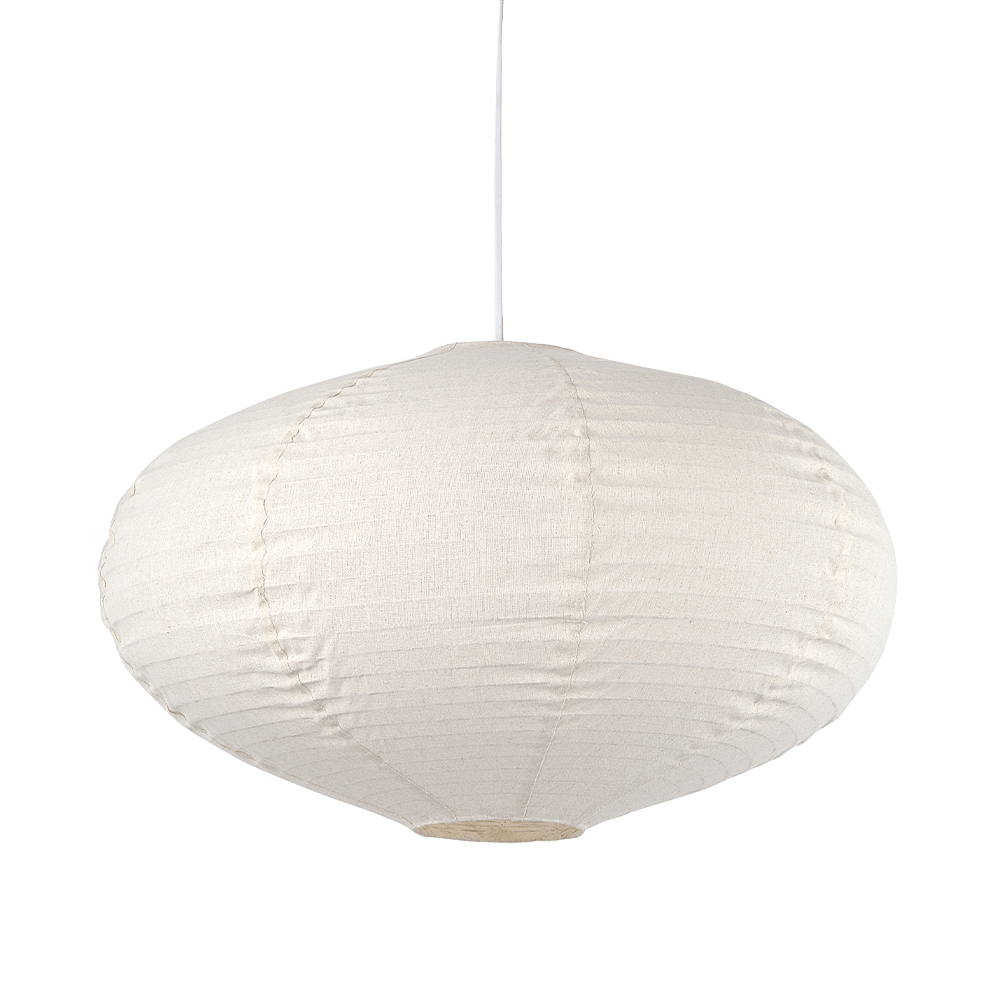NARA.80 OVAL IVORY LINEN SHADE ONLY - Lightingplus