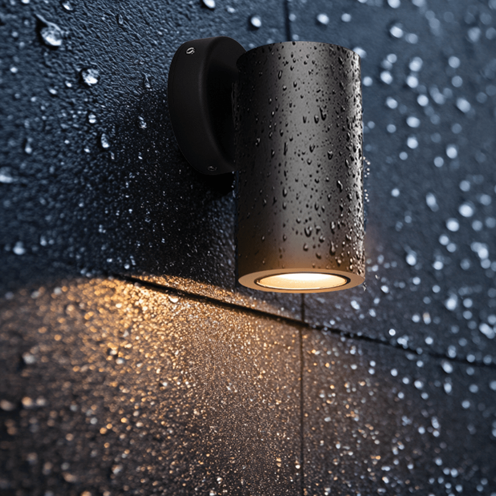 GAVEL BLACK(304SS)1LT PILLAR LIGHT - Lightingplus