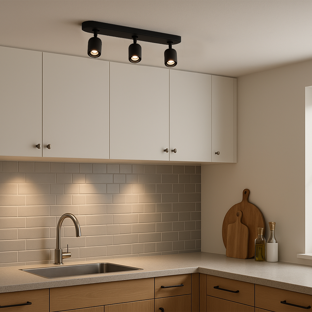 APEX BLACK 15W LED 3LT SPOTLIGHT (CCT) - Lightingplus