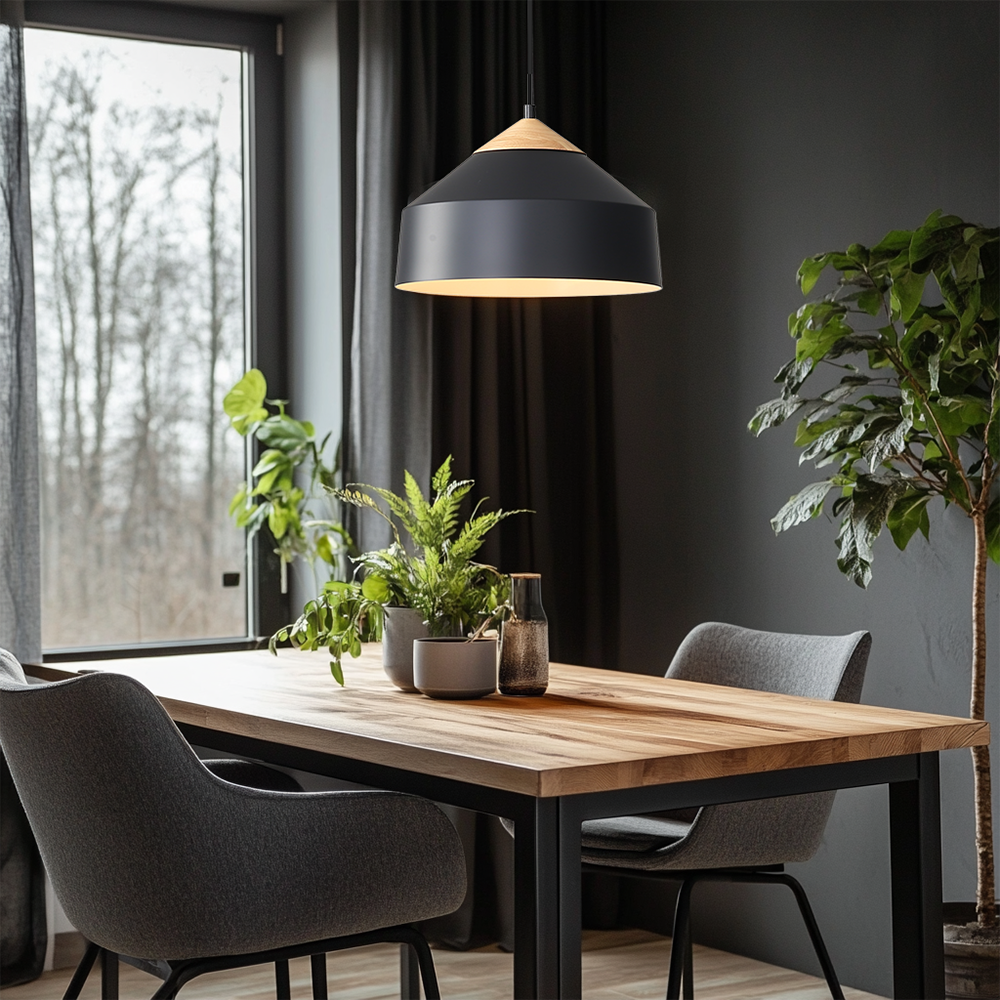 TORBEN.40 M/BLACK 1LT PENDANT - Lightingplus
