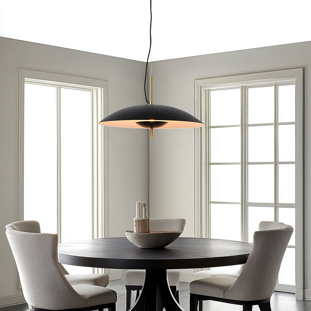 LUSTRE.60 10W LED MATT BLACK/BRASS PENDANT (3000K) - Lightingplus