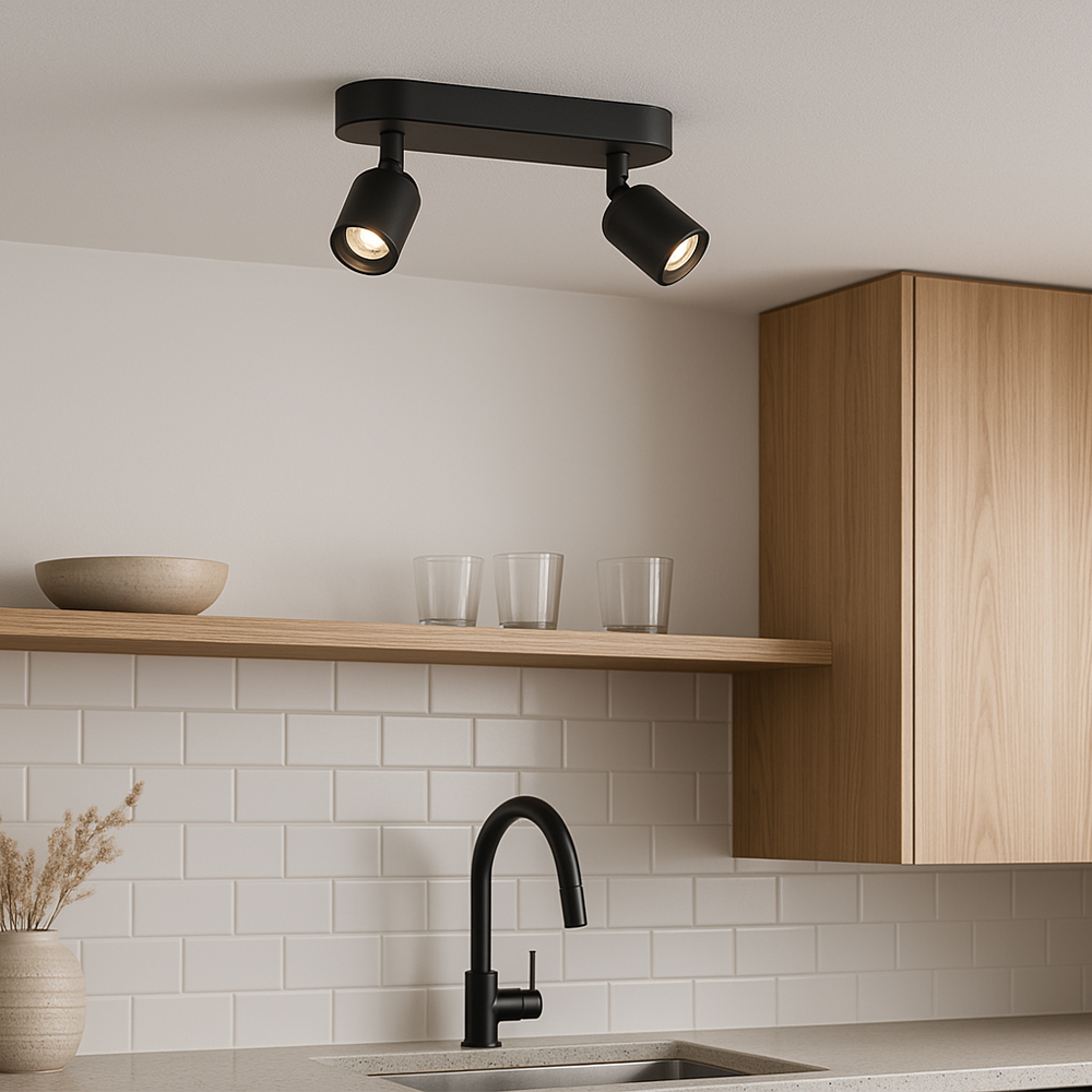 APEX BLACK 10W LED 2LT SPOTLIGHT (CCT) - Lightingplus