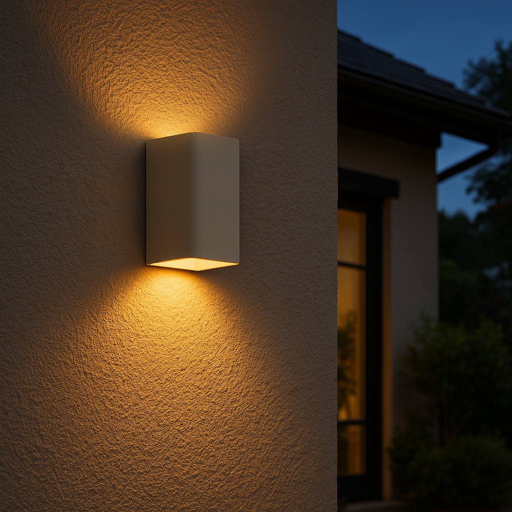 AUSTIN SANDY WHITE UP/DOWN IP65 WALL LIGHT - Lightingplus