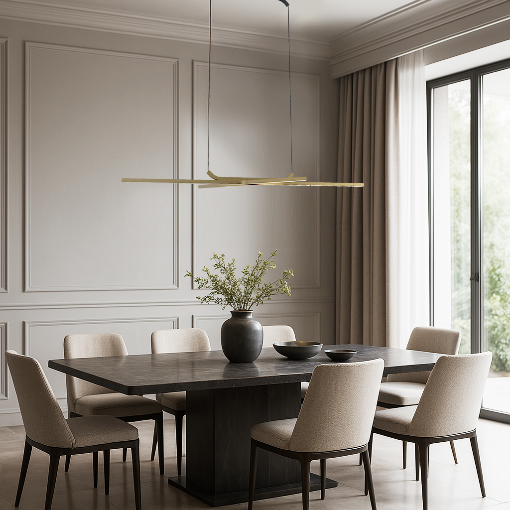 NEXUS.120 BRUSHED BRASS 43W LED PENDANT (3000K) - Lightingplus