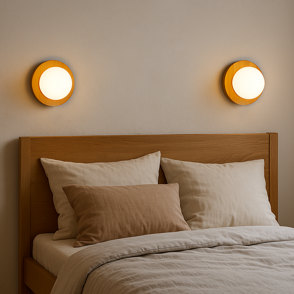PORTO RED OAK/BR. BRASS/OPAL G9 WALL LIGHT - Lightingplus