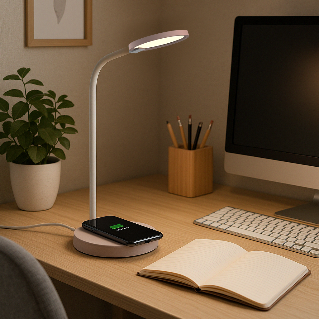 LICA PINK LED QI DESK LAMP - Lightingplus