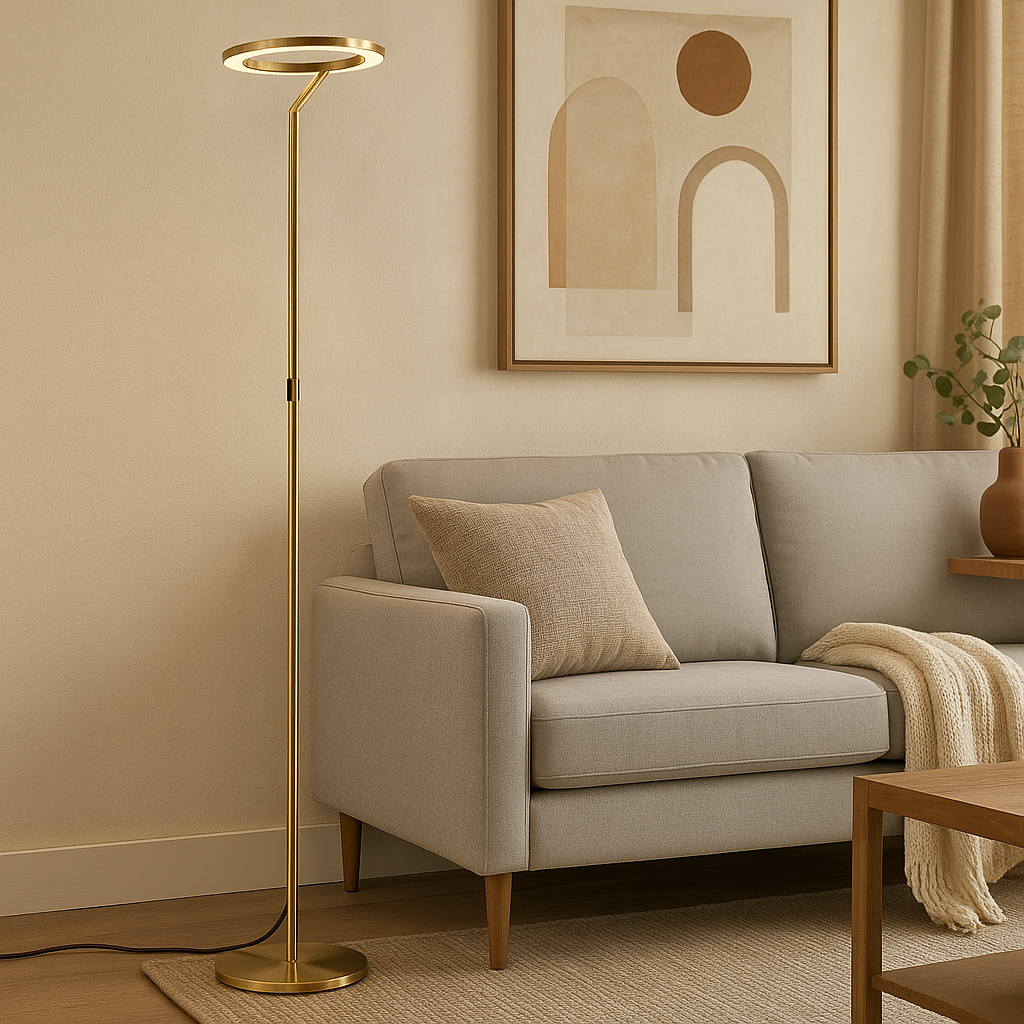 NOVAK S/BRASS LED FLOOR LAMP 20W (3000K) - Lightingplus