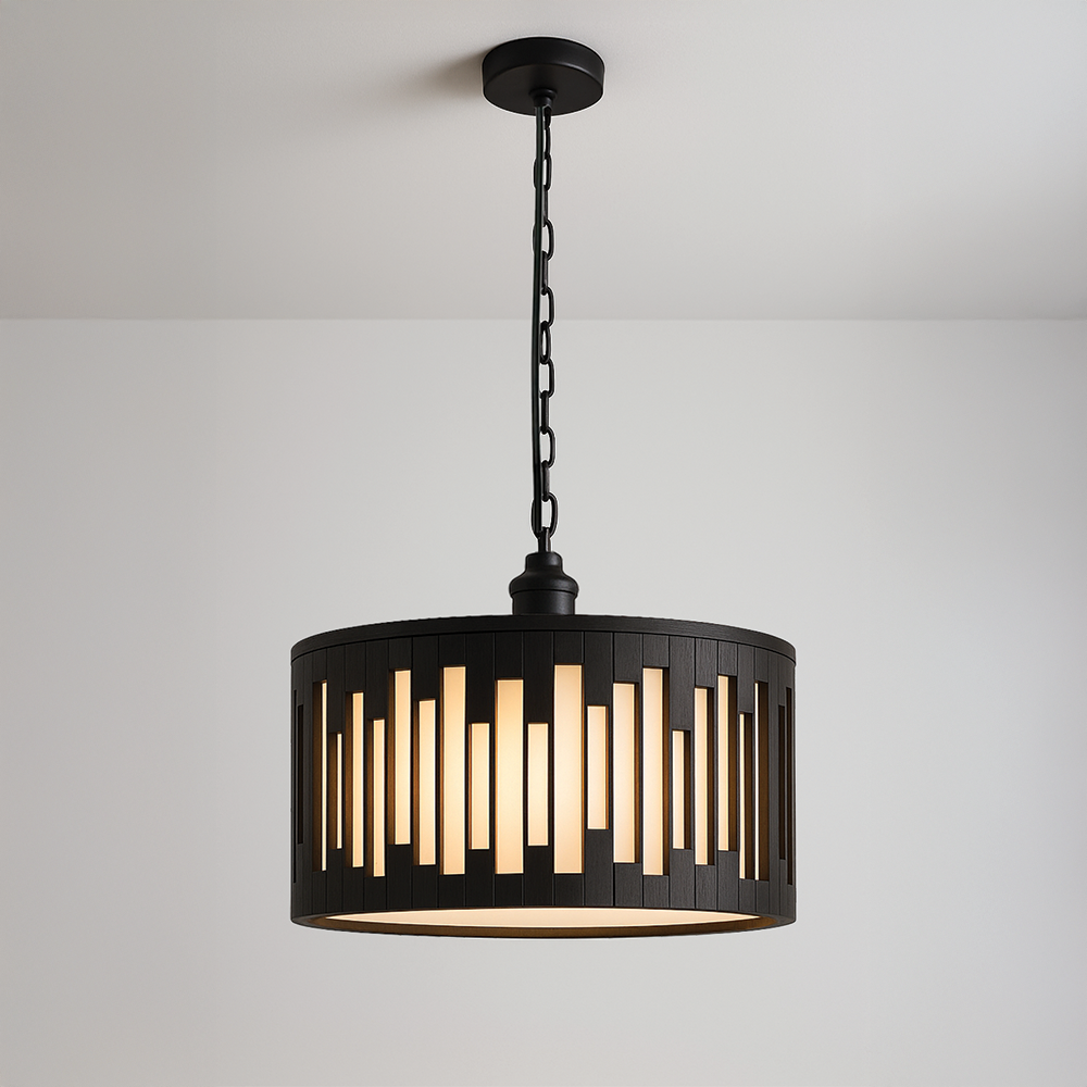 RAVEN.40 BLACK TIMBER SHADE ONLY - Lightingplus