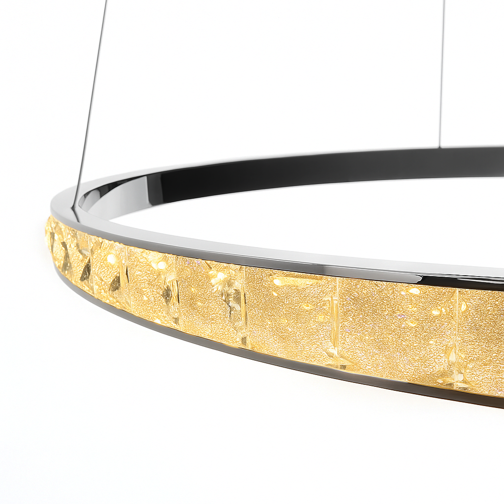 Geneva Chrome/Crystal 36W CCT LED Ring Chandelier | Lightingplus - Lightingplus