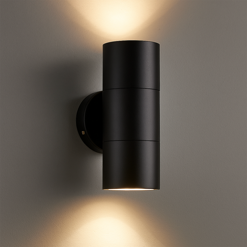 MAZO BLACK IP65 UP/DOWN WALL LIGHT - Lightingplus