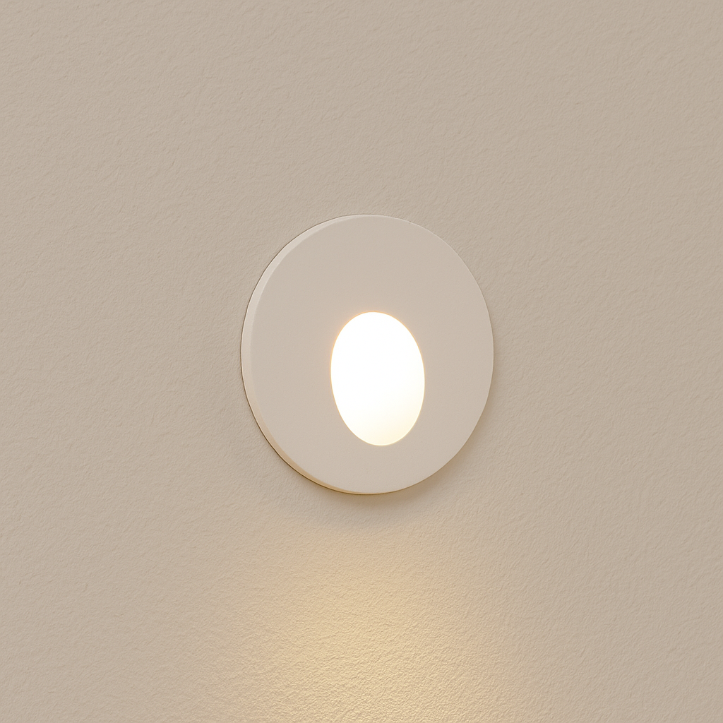 FLAIR WHITE LED 1.8W IP44 REC. WALL LIGHT (3000K) - Lightingplus