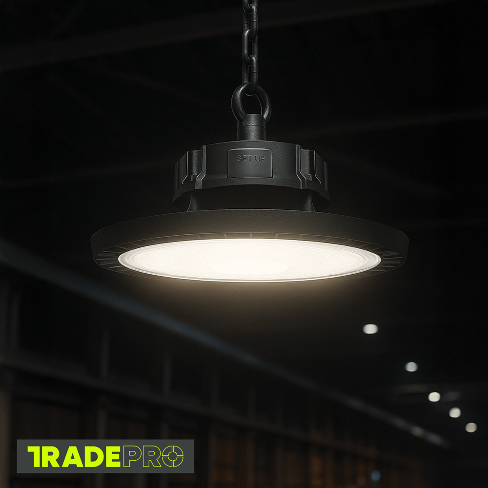 SUMMIT 90-120-150W LED BLACK HIBAY C/W FLEX/PLUG (CCT) - Lightingplus