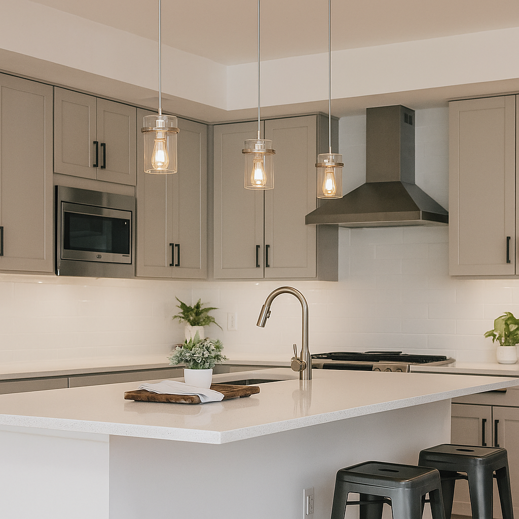 Claire Brushed Chrome & Clear Glass Pendant | Lightingplus - Lightingplus
