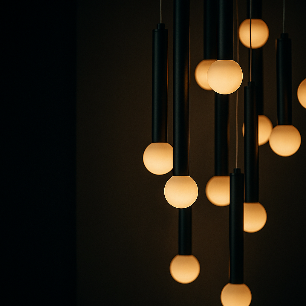 LUMI.45 24W 12LT LED SANDY BLACK PENDANT (3000K) - Lightingplus