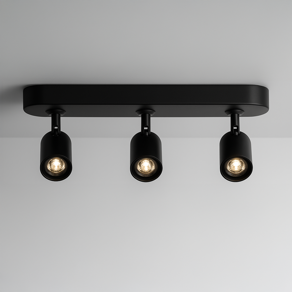 APEX BLACK 15W LED 3LT SPOTLIGHT (CCT) - Lightingplus
