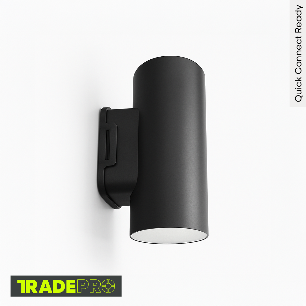 PISTON 18W BLACK (UV RES. PCB) IP65 CCT UP/DOWN WALL LIGHT - Lightingplus