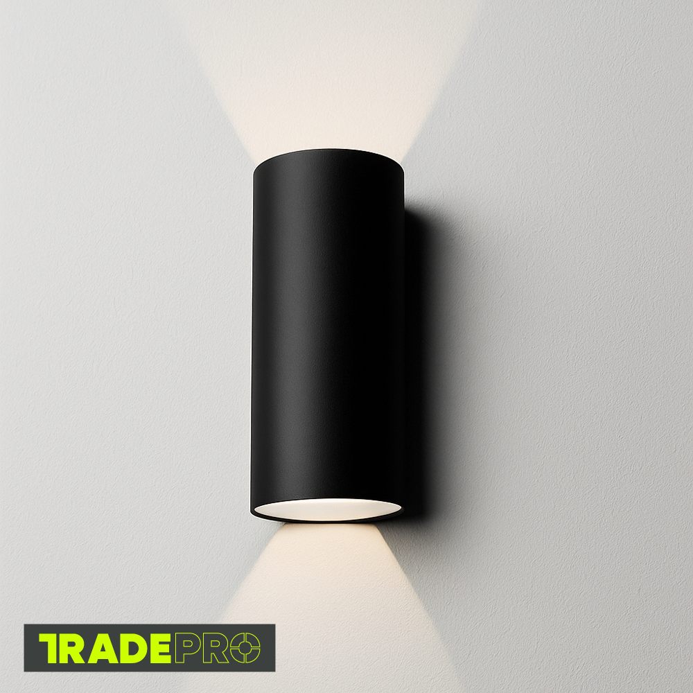 PISTON 18W BLACK (UV RES. PCB) IP65 CCT UP/DOWN WALL LIGHT - Lightingplus