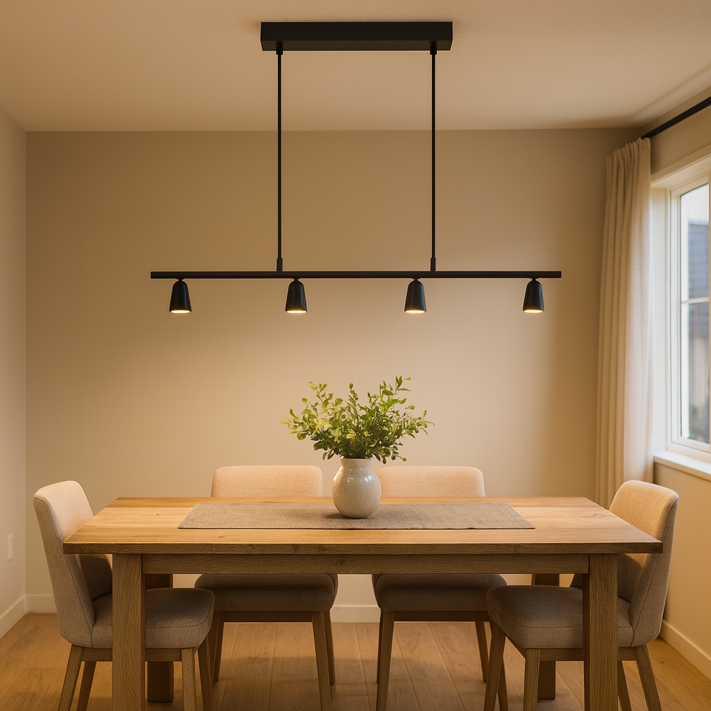 Delta Matt Black GU10 4 Light Pendant | Lightingplus - Lightingplus