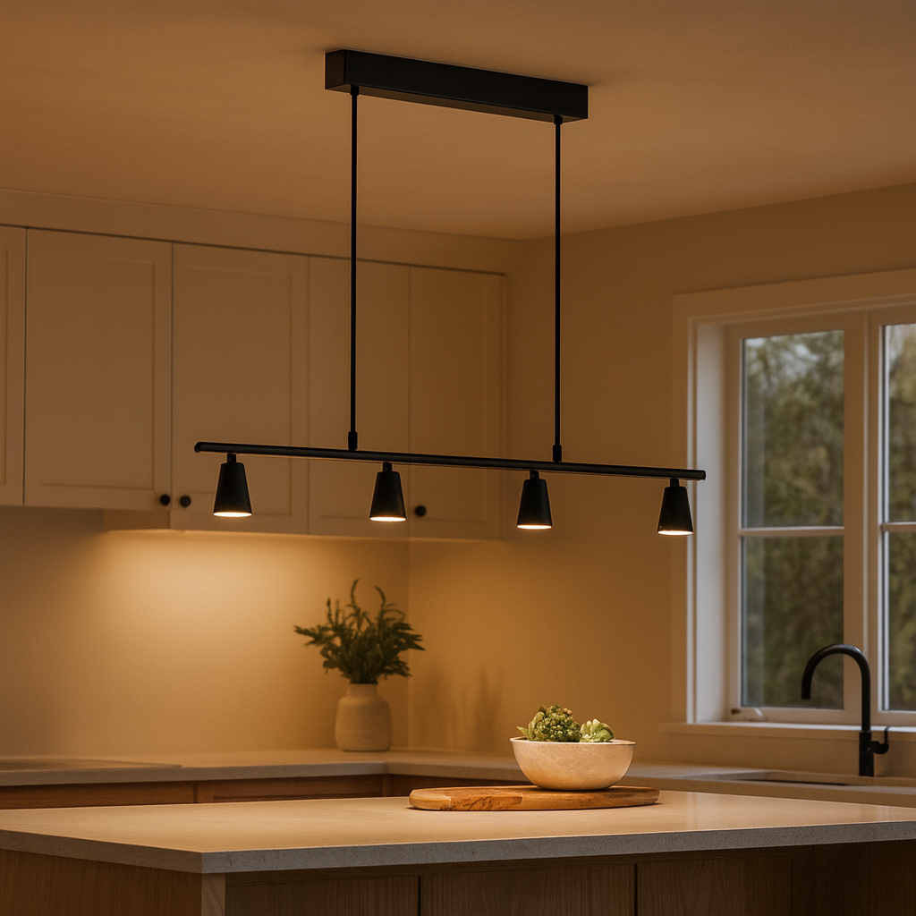 Delta Matt Black GU10 4 Light Pendant | Lightingplus - Lightingplus
