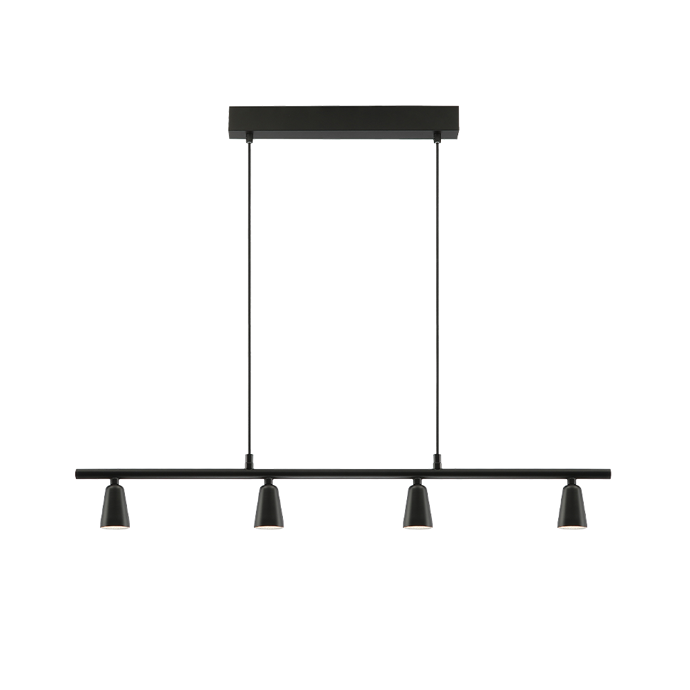 Delta Matt Black GU10 4 Light Pendant | Lightingplus - Lightingplus