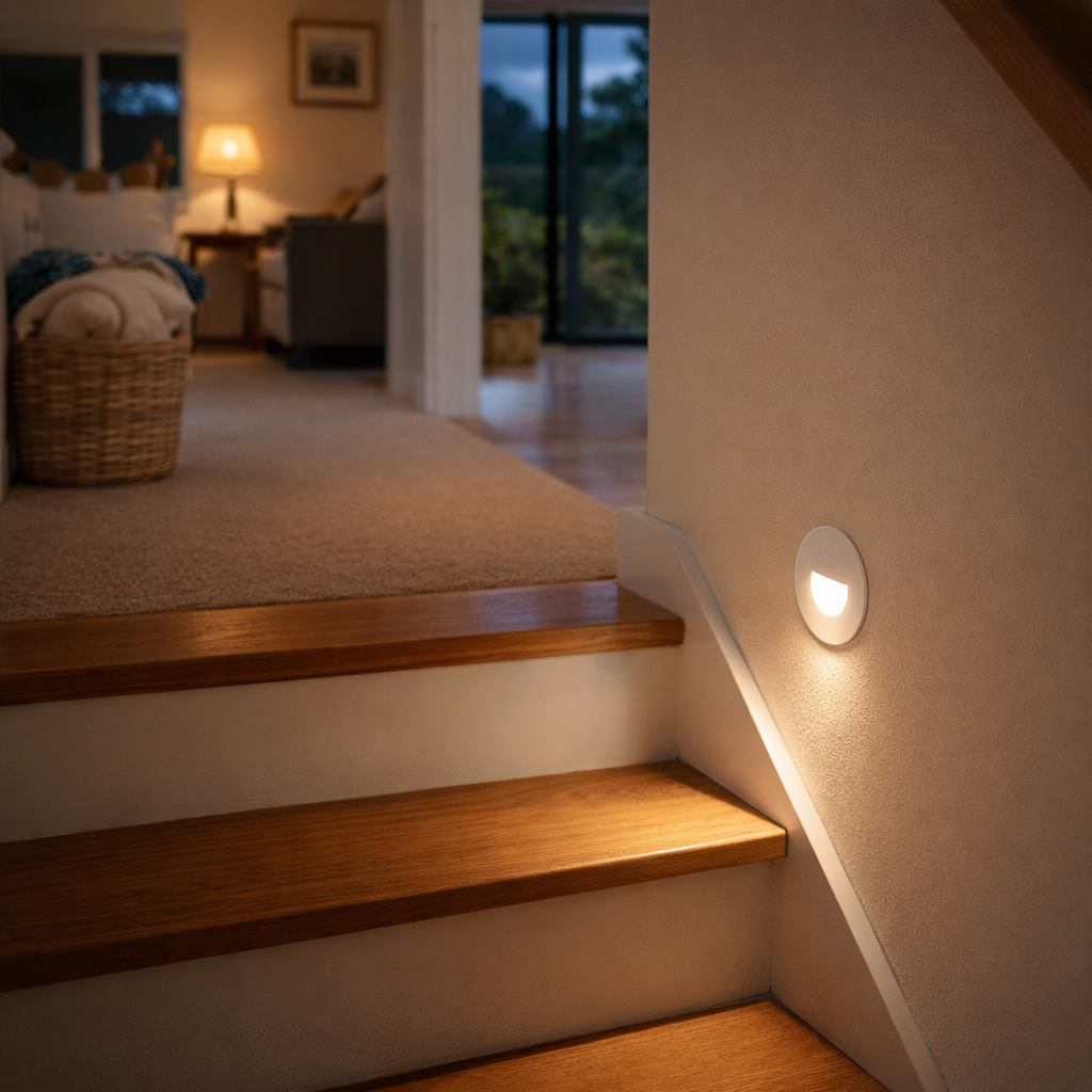Peko 3W 3000K White Round LED Recessed Wall Light | Lighting Plus ...
