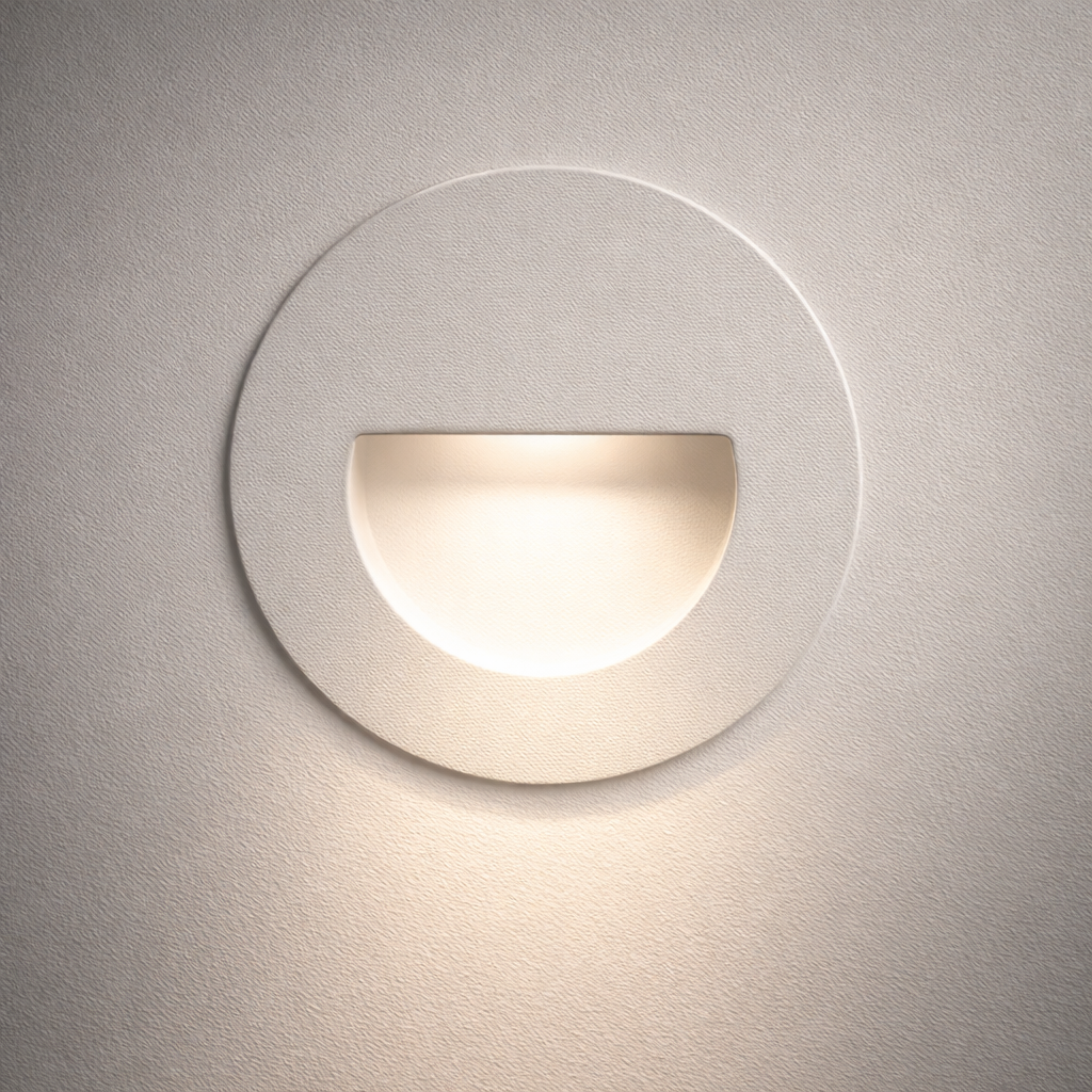 Peko 3W 3000K White Round LED Recessed Wall Light | Lighting Plus ...