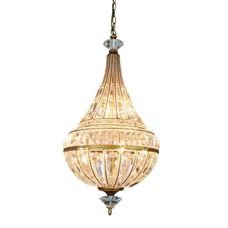 MUSCAT.42 ANT.GOLD/CRYSTAL 6LT CHANDELIER - Lightingplus