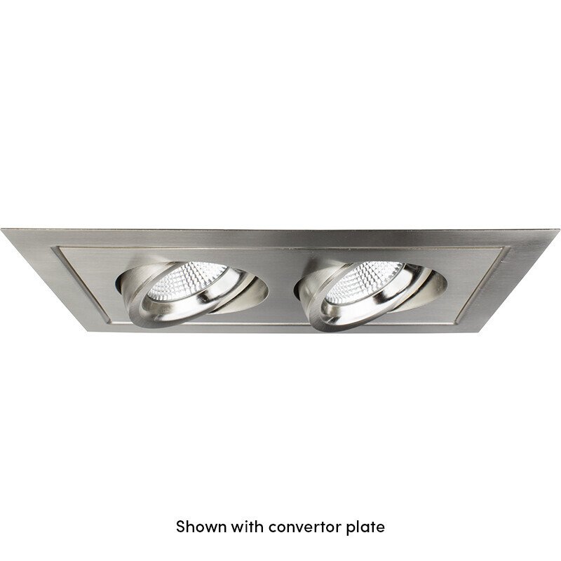 Junistar Lux Twin LED Downlight - 16W 2700K IP44 Br. Steel ...