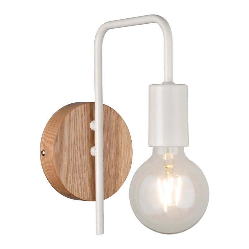LANE WOOD/WHITE WALL LIGHT - Lightingplus