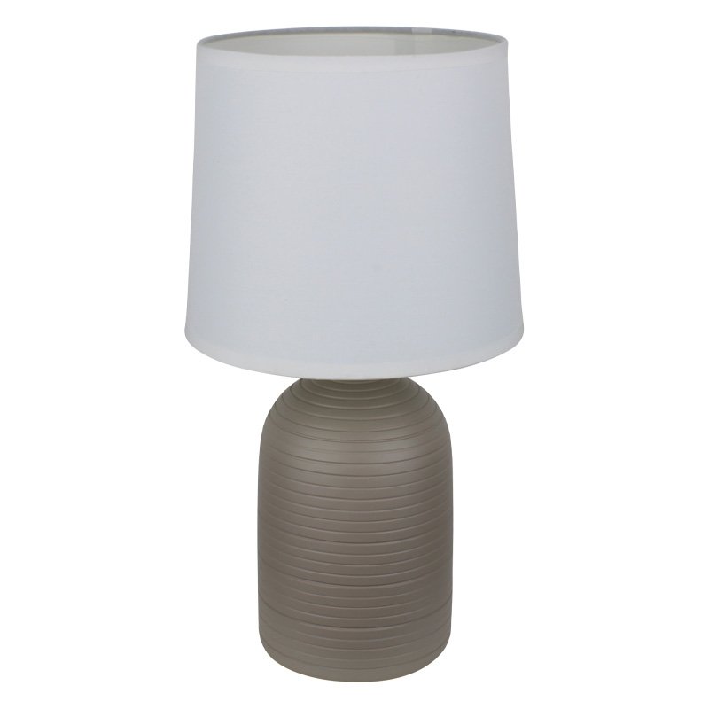 ZARA LIGHT TAUPE CERAMIC BASE C/W SHADE - Lightingplus