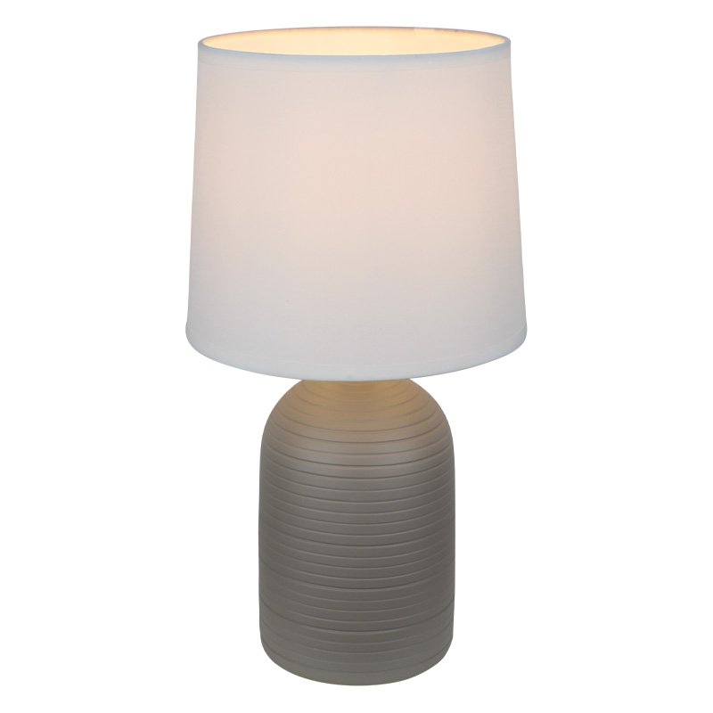 ZARA LIGHT TAUPE CERAMIC BASE C/W SHADE - Lightingplus