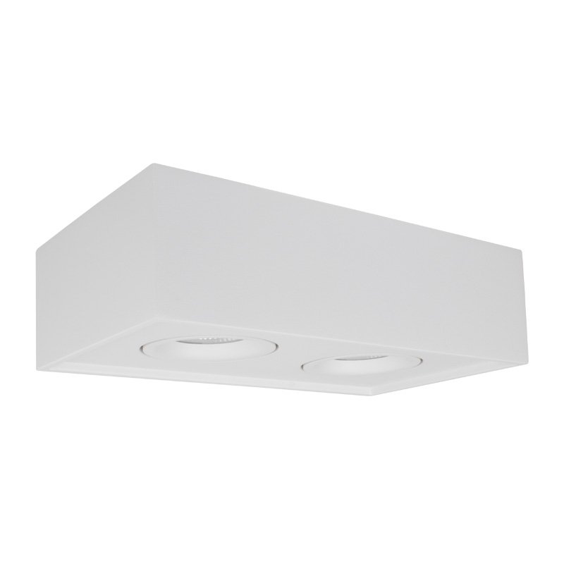 CUBE LUX TWIN MATT WHITE LED SURFACE MOUNT (2700K) - Lightingplus