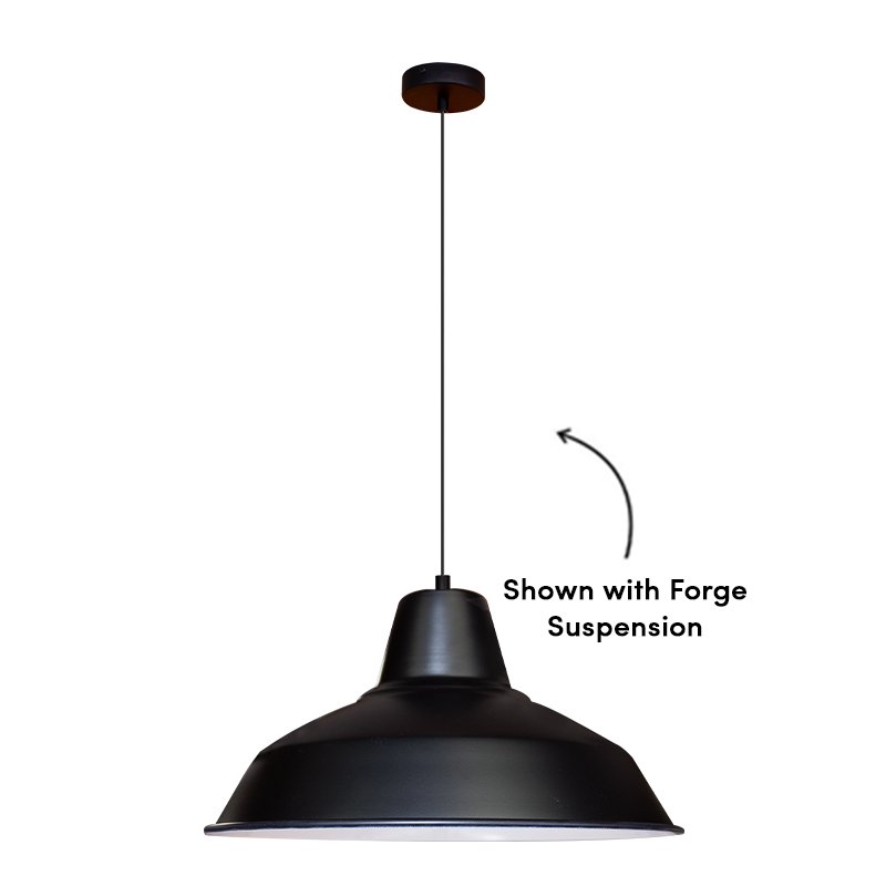FORGE.2 MATT BLACK 40CM METAL SHADE - Lightingplus