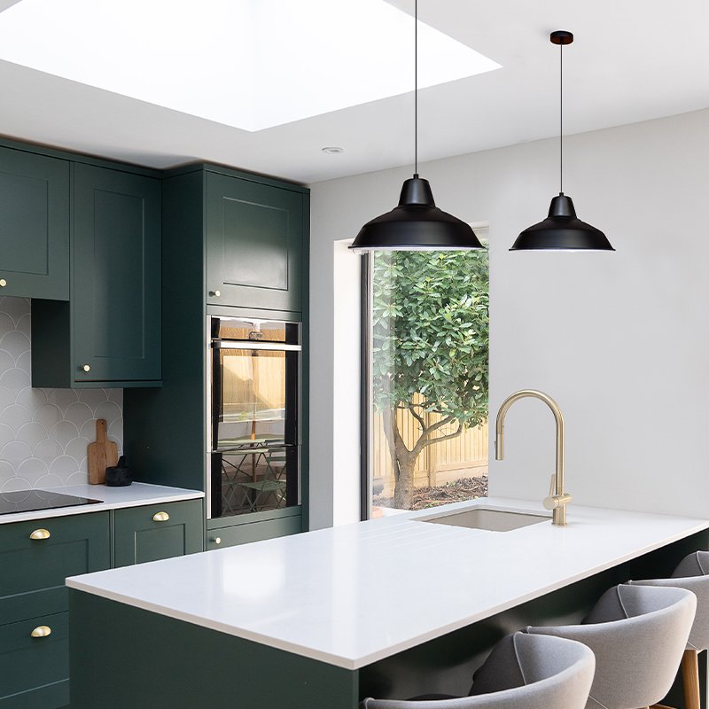 FORGE.2 MATT BLACK 40CM METAL SHADE - Lightingplus